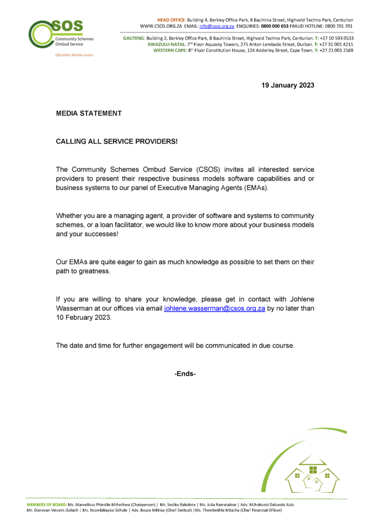 Calling All Service Providers – CSOS